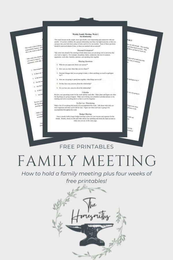How to Hold a Weekly Family Meeting - The Homesmiths